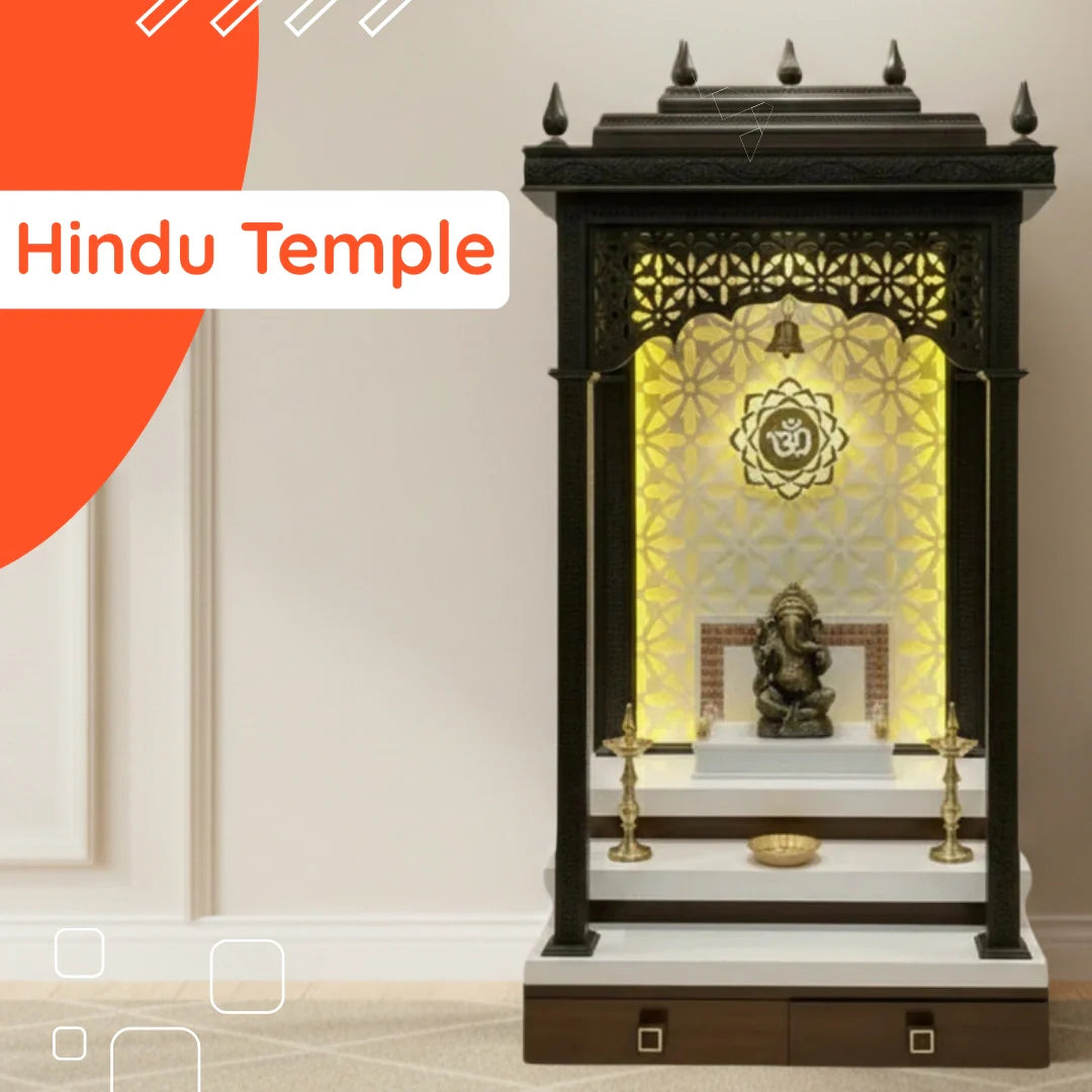 Hindu Temple | Buy Wooden Mandir for Home Online – DZYN Furnitures