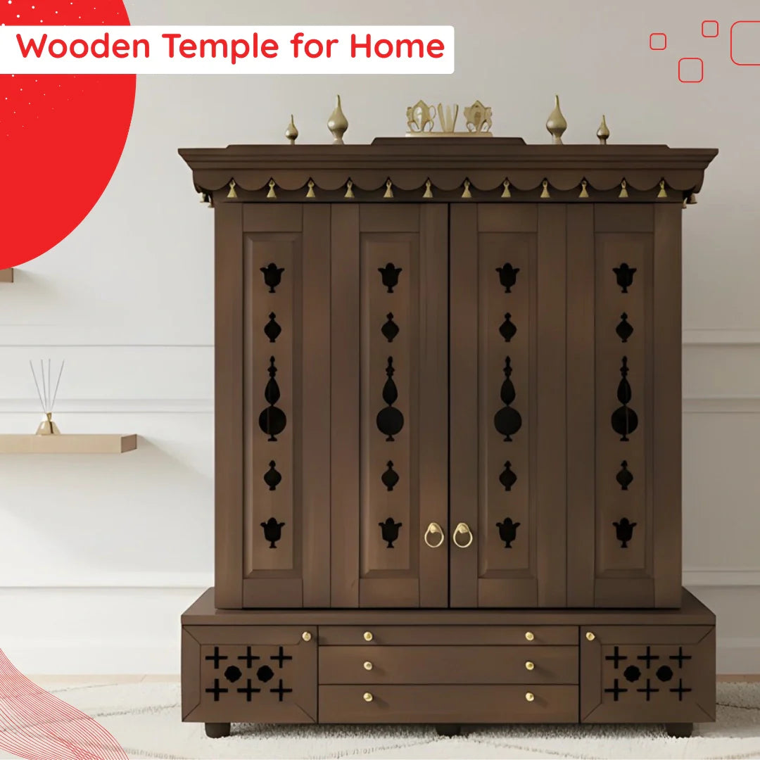 Wooden Temple for Home | Teak Wood Pooja Mandir Designs by DZYN – DZYN Furnitures