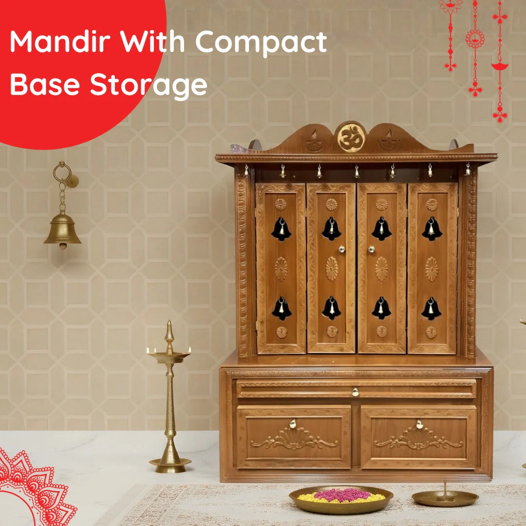 Mandir with Compact Base Storage – DZYN Furnitures
