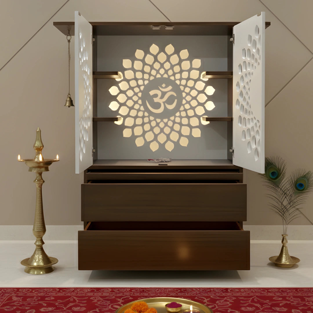 Mandirs | Teak Wood Brown Pooja Mandir | Sristhala by DZYN – DZYN ...